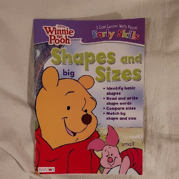 Disney | Other | Disney Winnie The Pooh Shapes And Sizes Workbook ...